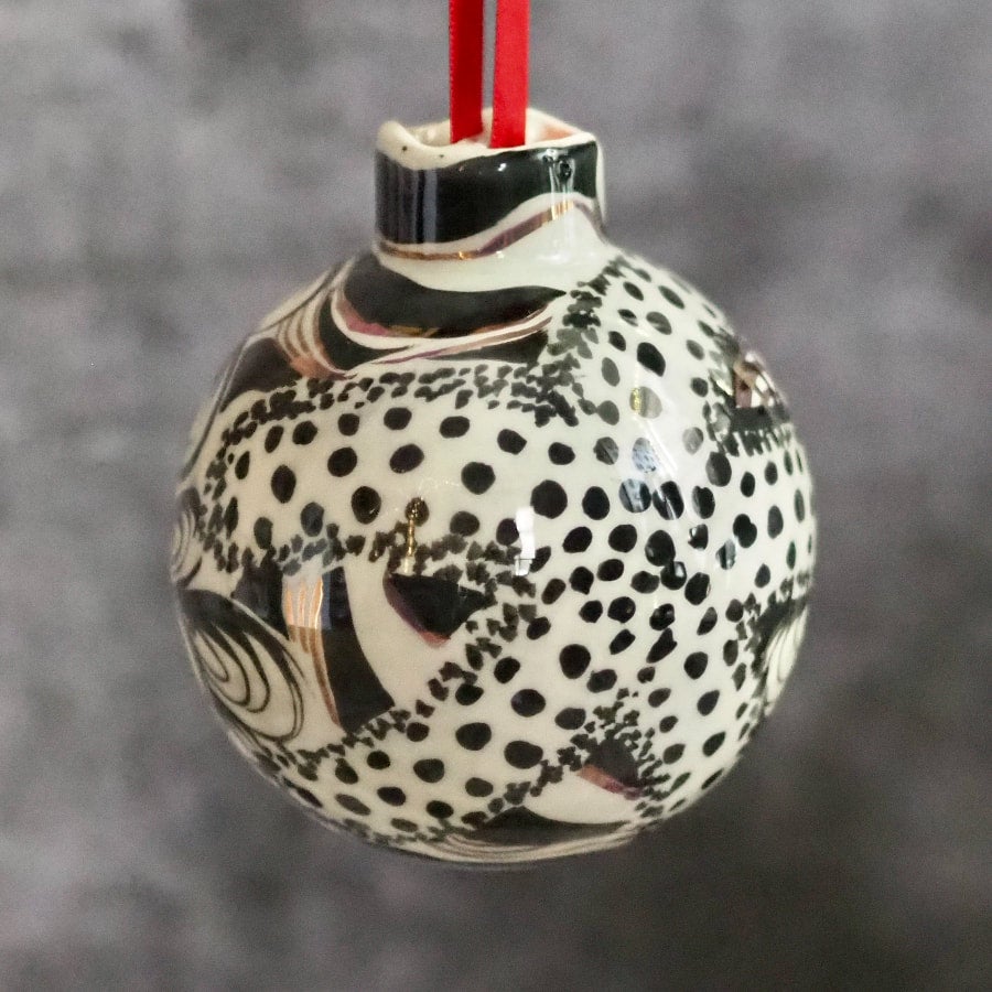 Hand-painted sea-inspired bauble by Dorset wild swimming artist Ilse ...