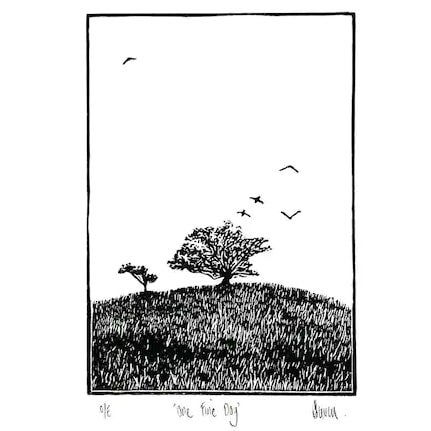 Caroline Buckman: One Fine Day linoprint | FOLDE Dorset