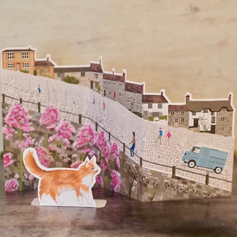 Gold Hill fold-out scene developed for FOLDE by John Bloor printmaker ...